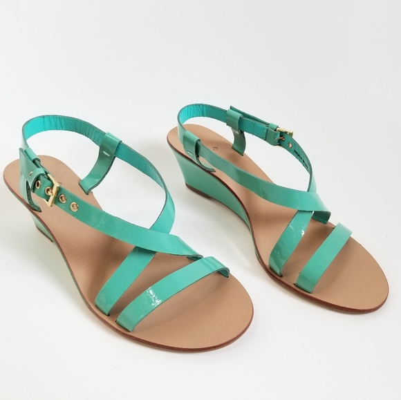 kate spade | Shoes | Kate Spade Turquoise Patent Leather Sandals | Poshmark